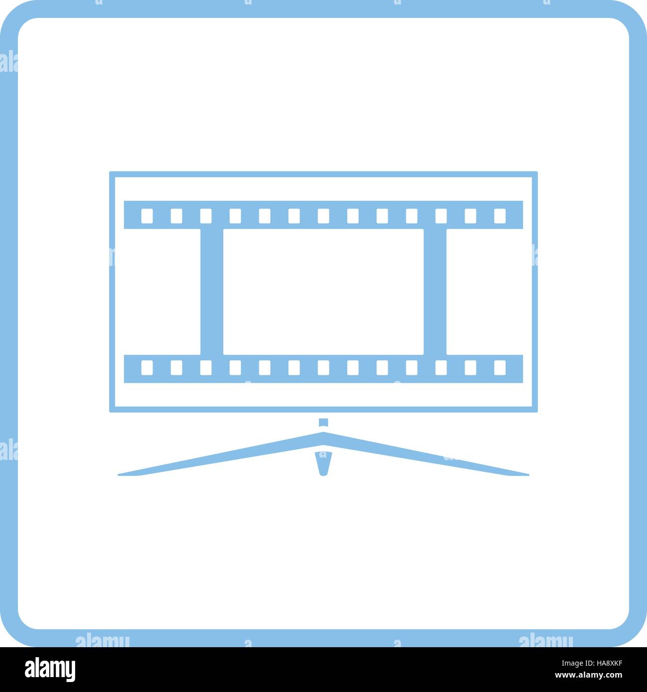 Cinema TV screen icon. Blue frame design. Vector illustration Stock ...