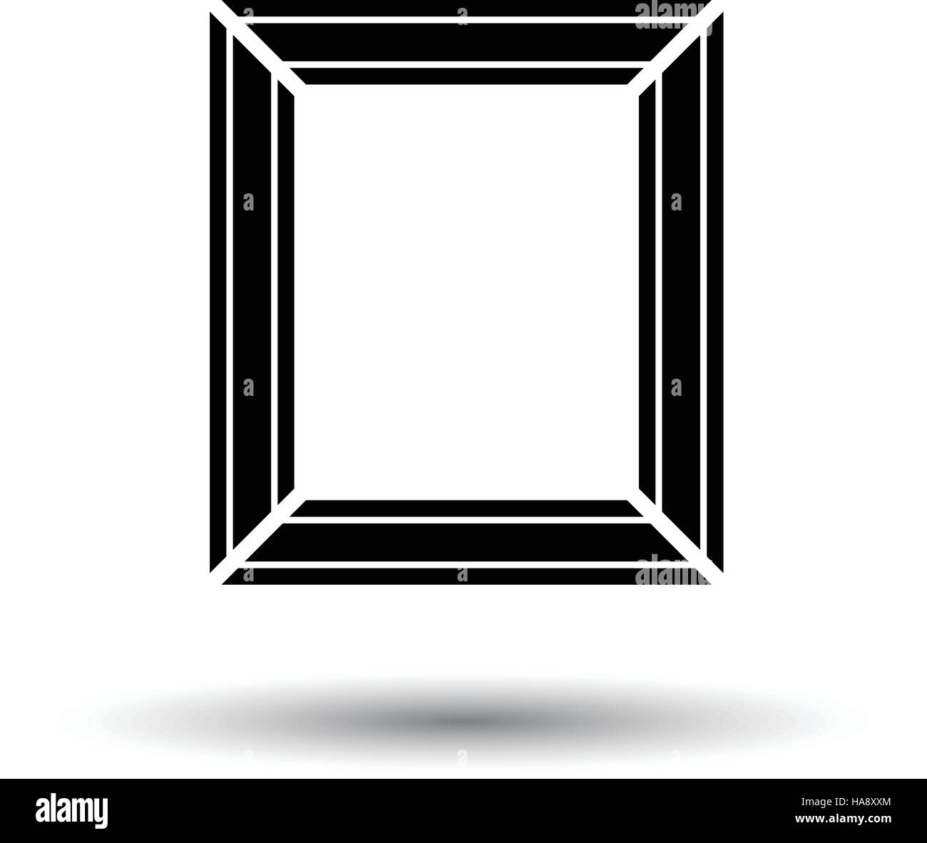 Picture frame icon. White background with shadow design. Vector ...