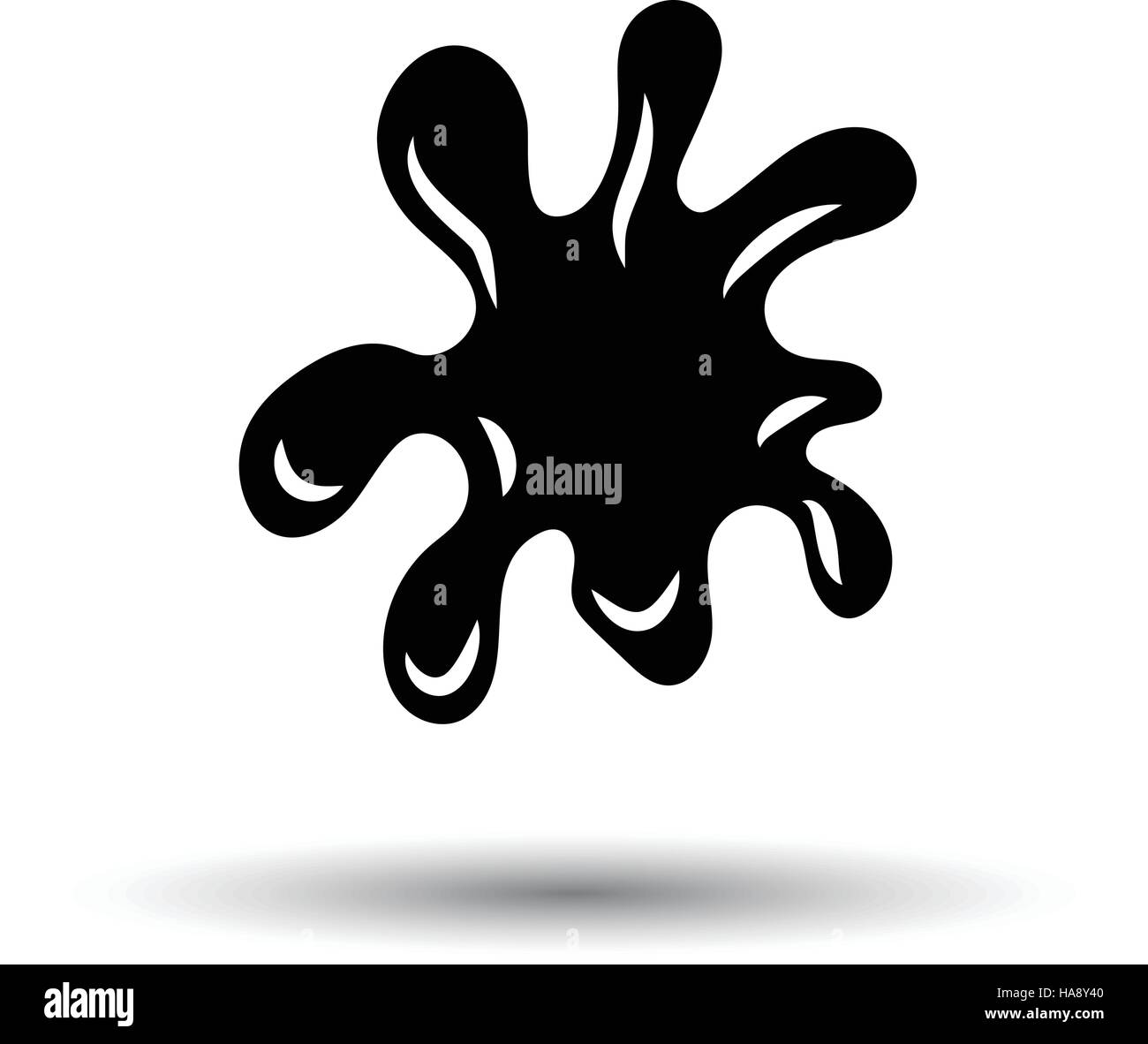 Paint blot icon. White background with shadow design. Vector ...