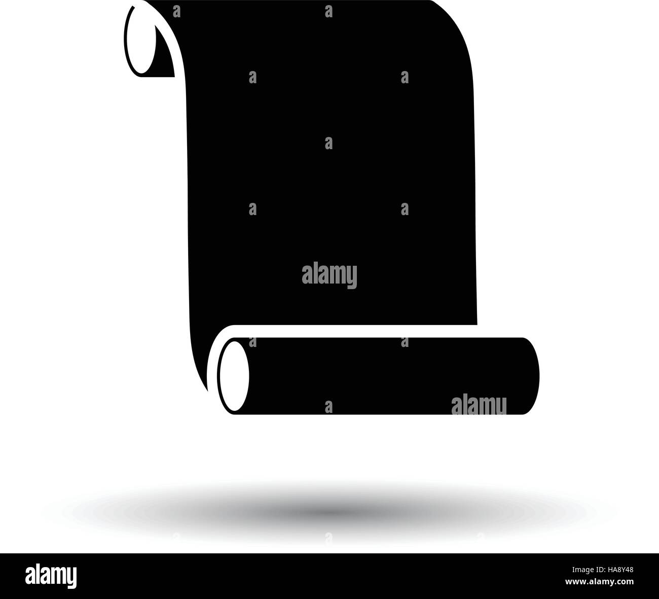 Canvas scroll icon. White background with shadow design. Vector ...