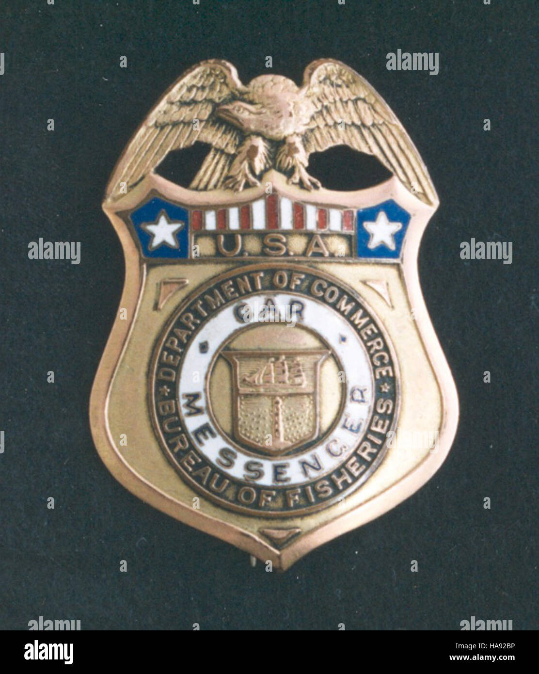 usfwsmtnprairie 5260709781 Fish Car Messenger badge Stock Photo - Alamy