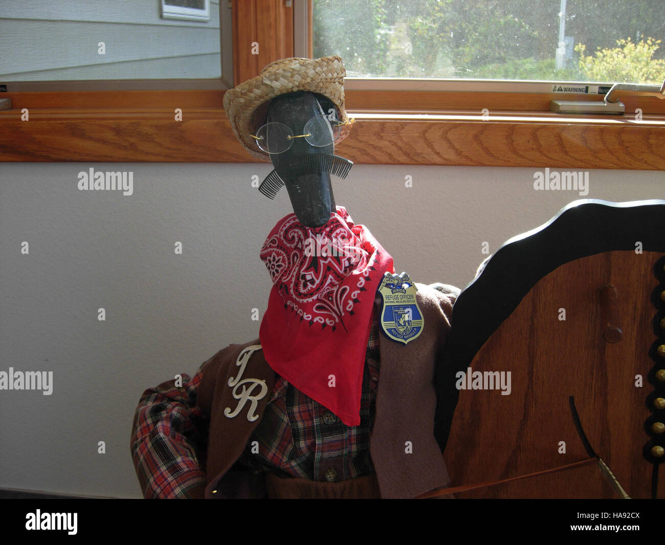 A statue of Theodore Roosevelt, known for his conservation efforts ...