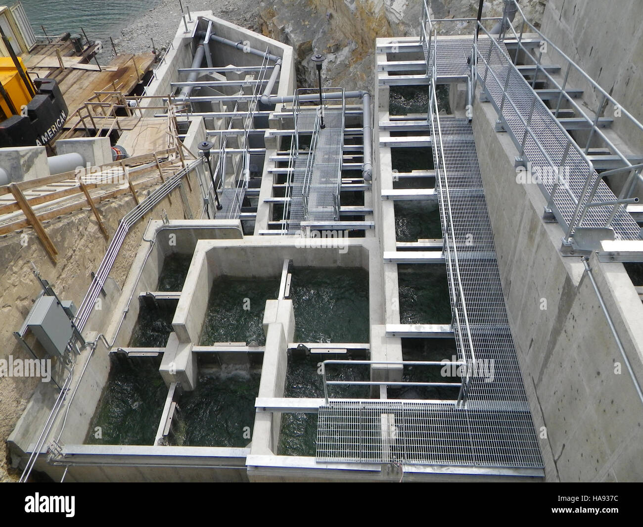 The Thompson Falls Fish Ladder, located within a U.S. national park ...