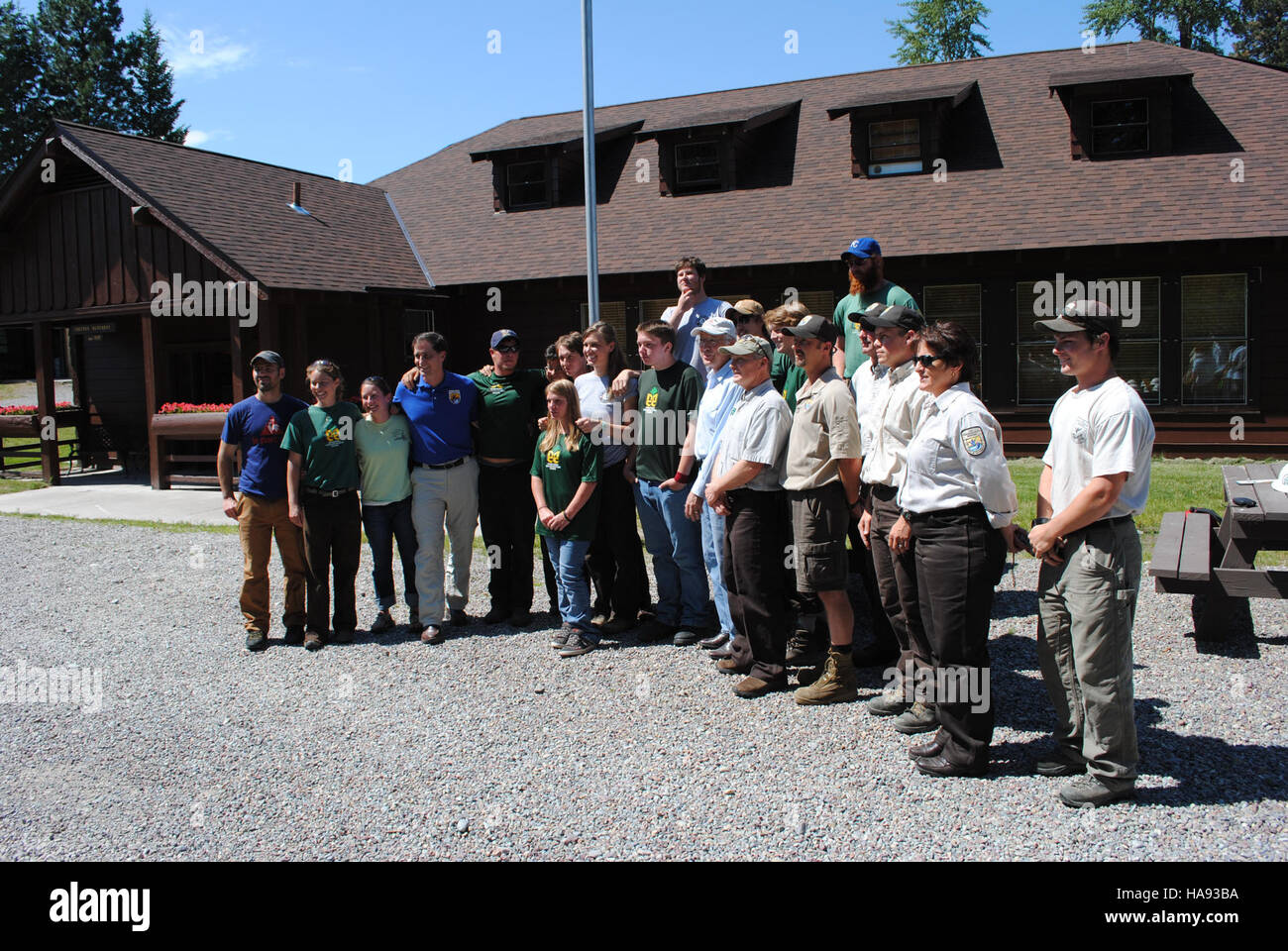 A group photo at the Creston National Fish Hatchery Visitor Center ...