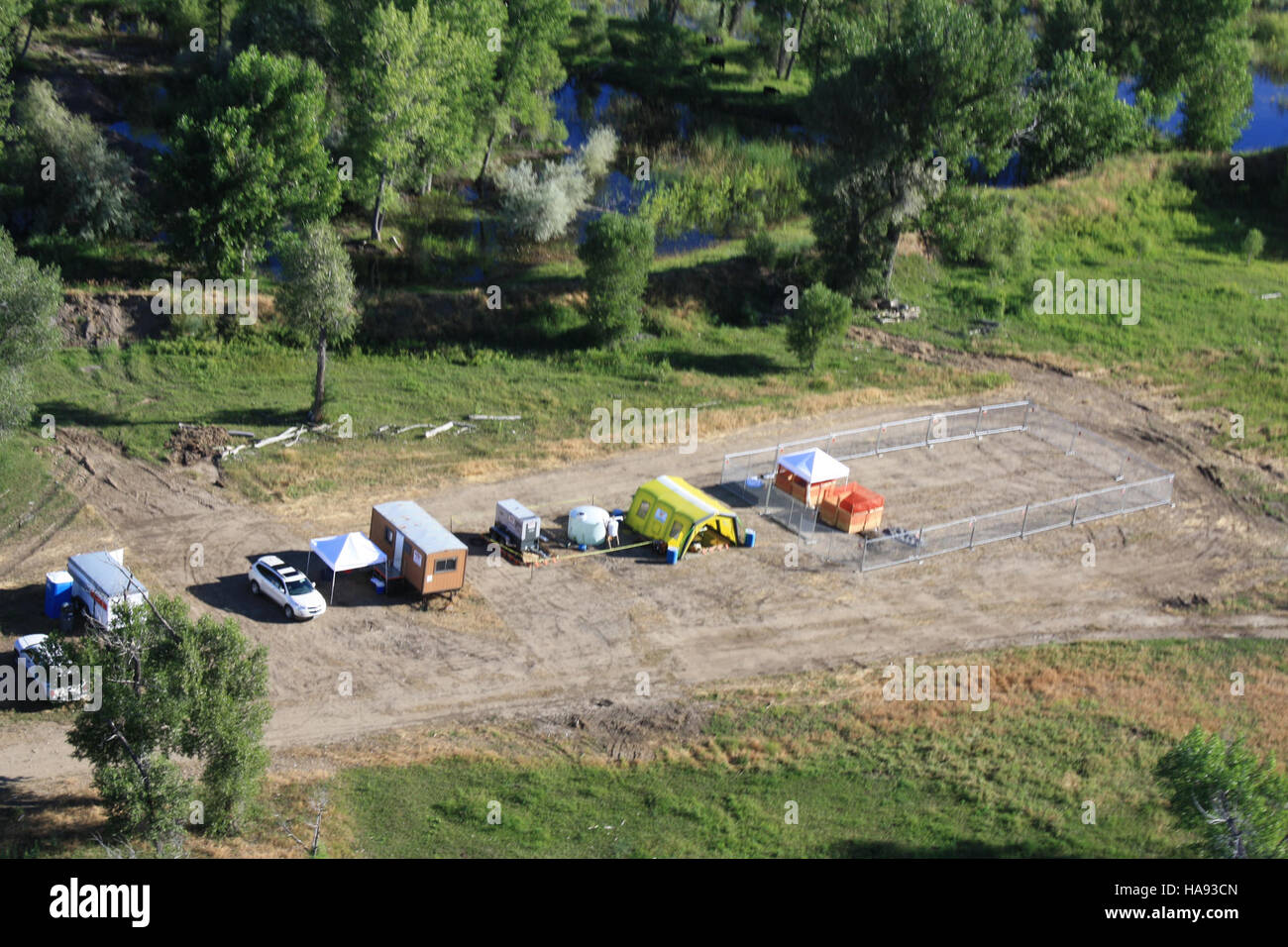 An aerial view of a bird rehabilitation center focused on the care and ...