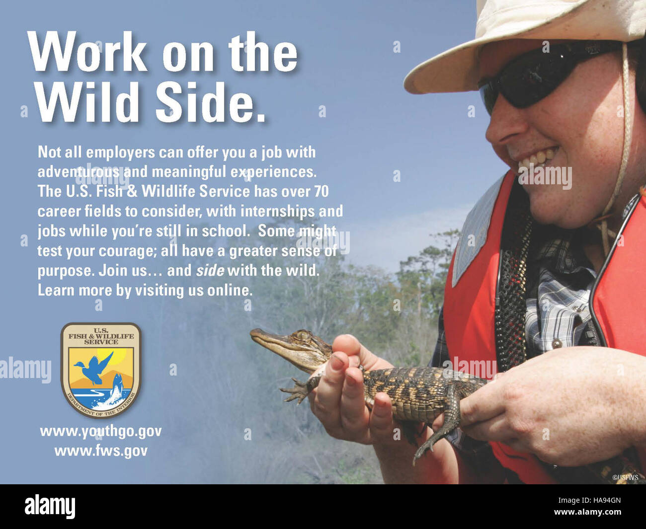 A job advertisement from the U.S. Fish and Wildlife Service invites ...