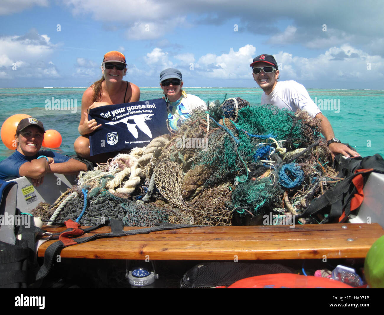 A photograph capturing a wildlife conservation team, possibly in the U ...