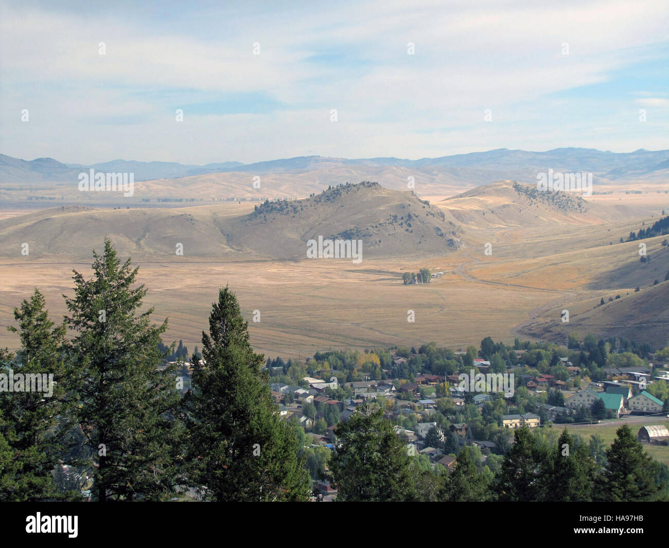 Aerial perspective captures breathtaking mountain hi-res stock ...