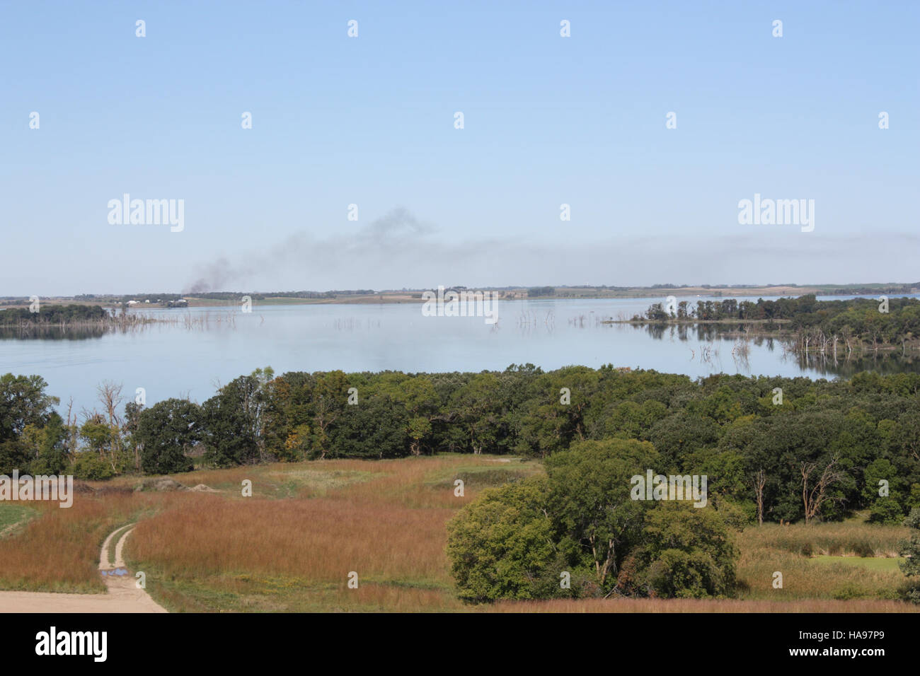 This image captures a breathtaking westward view from a tower located ...