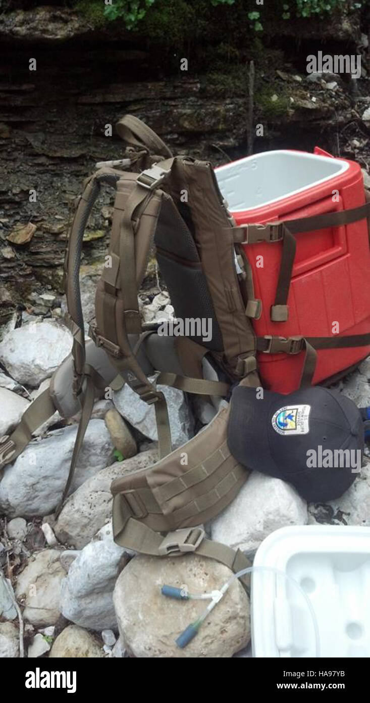 This modified cooler and pack frame is designed for practical use in ...