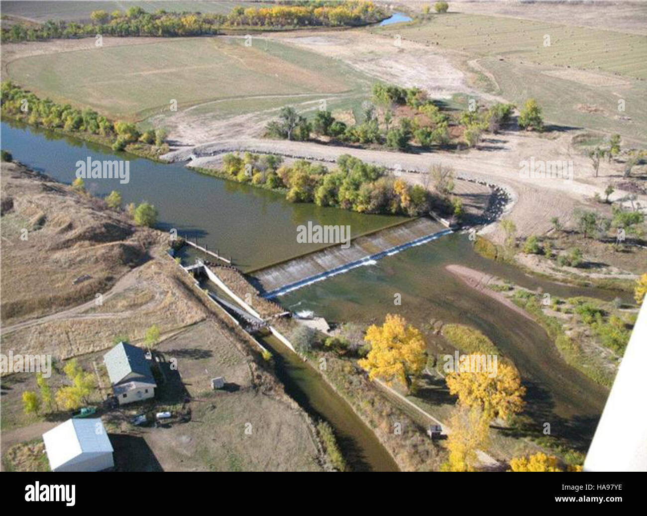 The T and Y Dam bypass channel, shown from an aerial perspective, plays ...