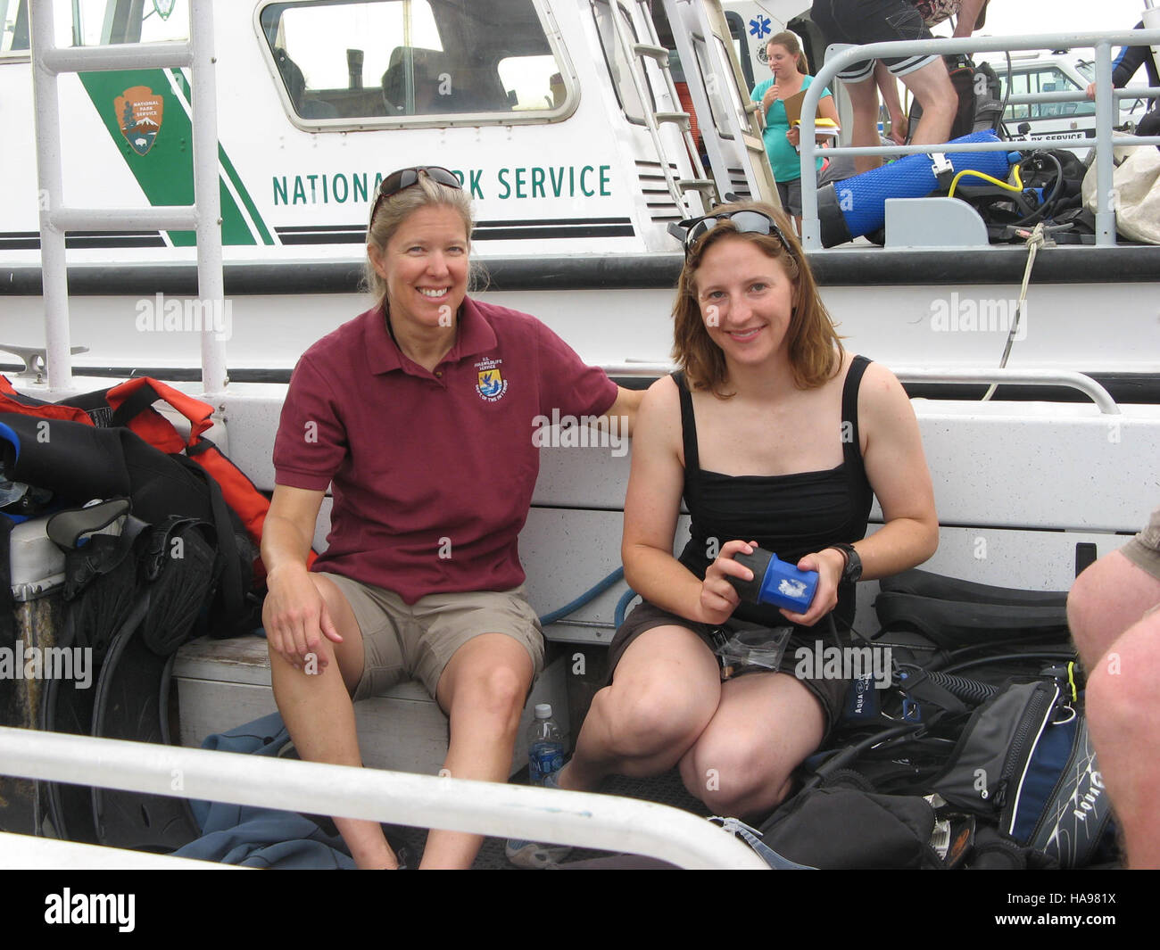 Members of the R6 Dive Team prepare for an underwater operation. The ...