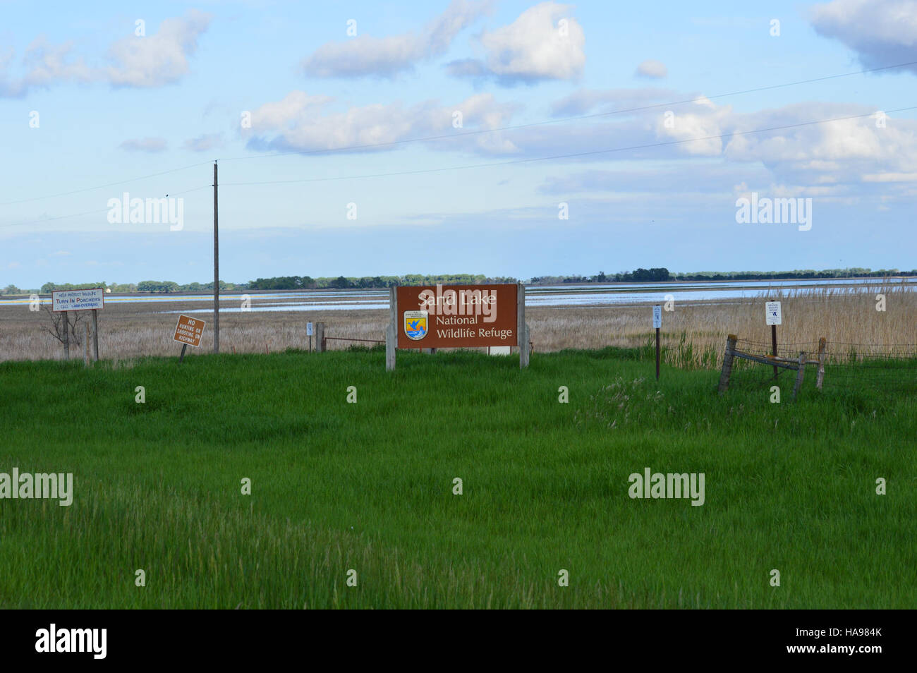usfwsmtnprairie 9153787450 Sand Lake NWR sign Stock Photo - Alamy