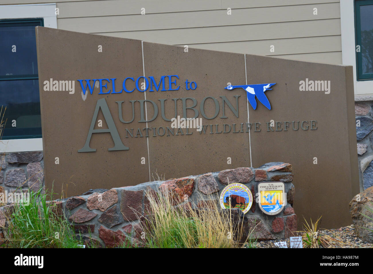 The Audubon Society's welcome sign at National Park marks the entrance ...