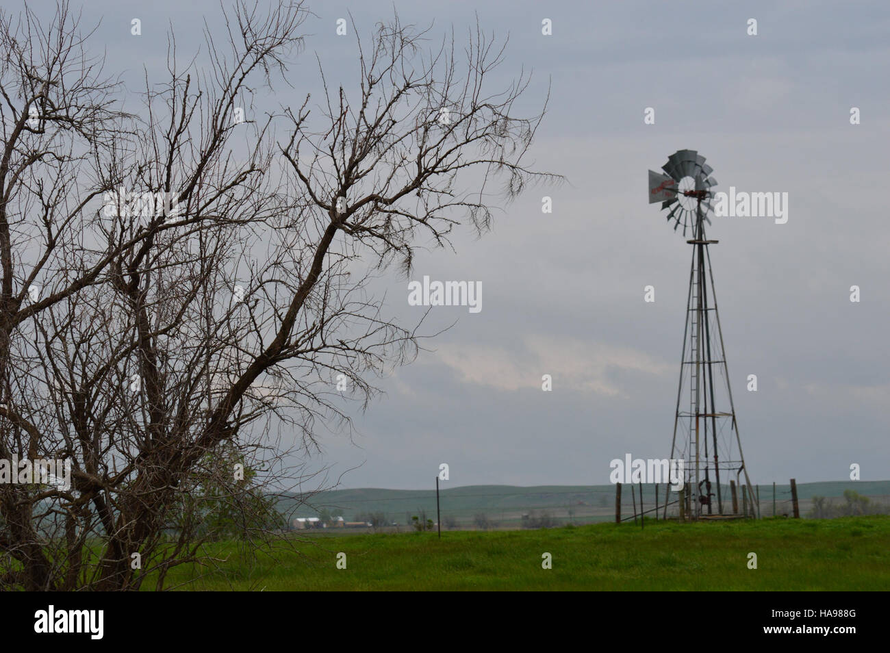 A windmill located in a national park in the Mountain Prairie region ...