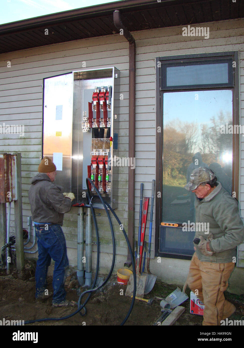 A backup generator junction panel is installed at Prime Hook National ...