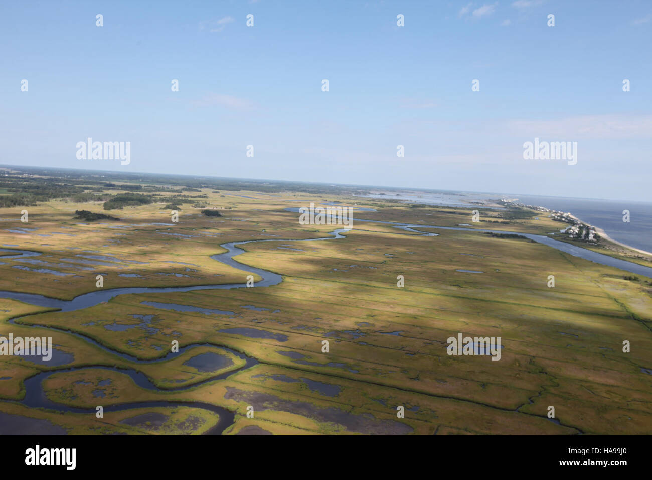 This image shows a flyover of Prime Hook National Wildlife Refuge ...