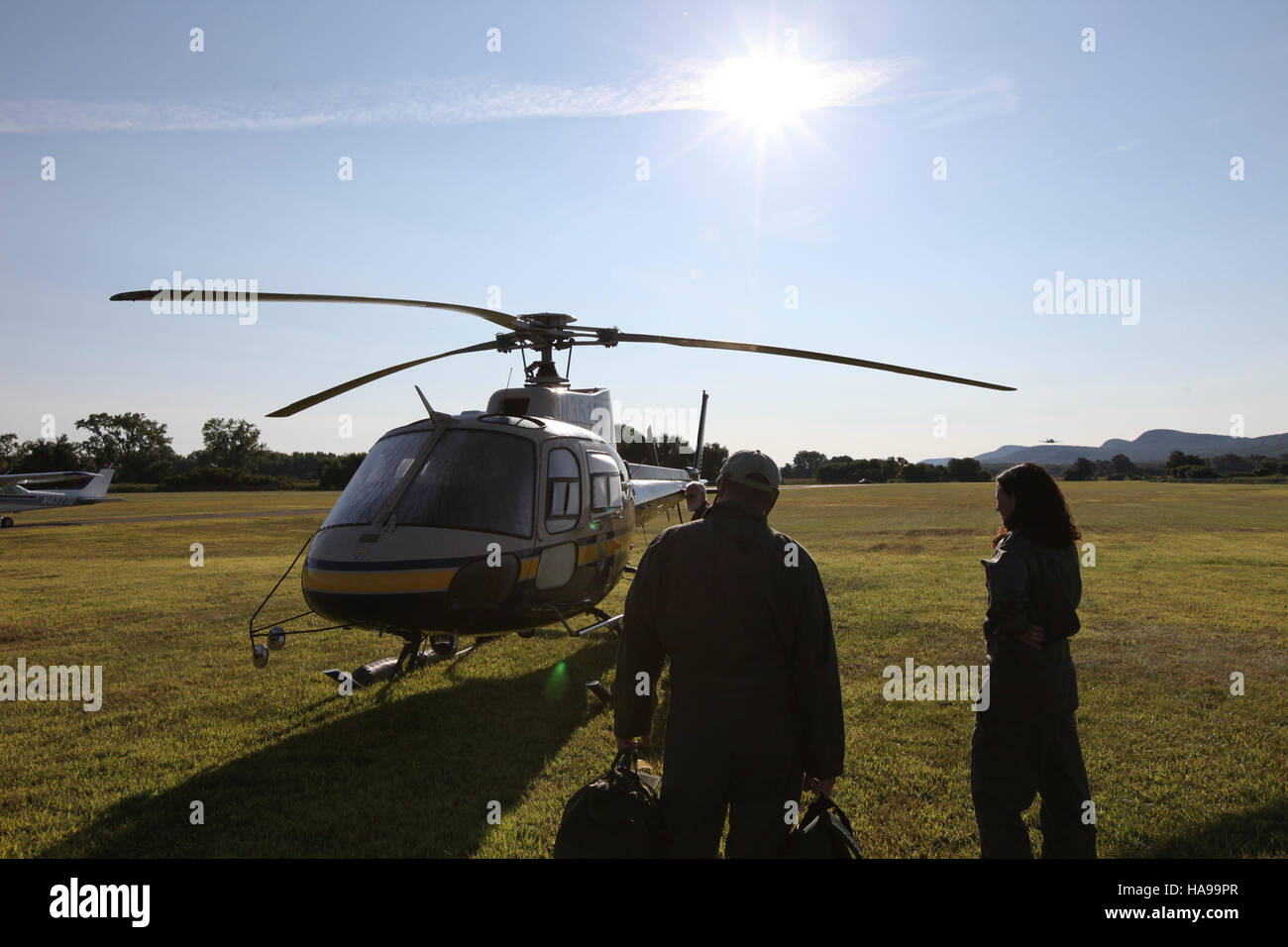 Boarding the helicopter for flyovers on Day 1 of the Long Island ...