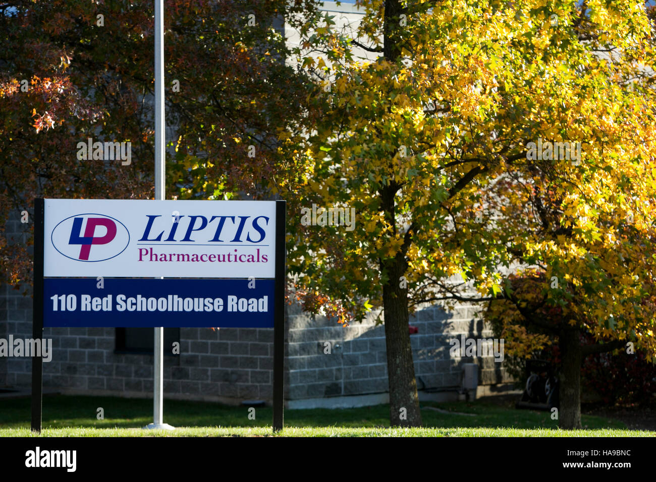 A logo sign outside of a facility occupied by Liptis Pharmaceuticals in ...