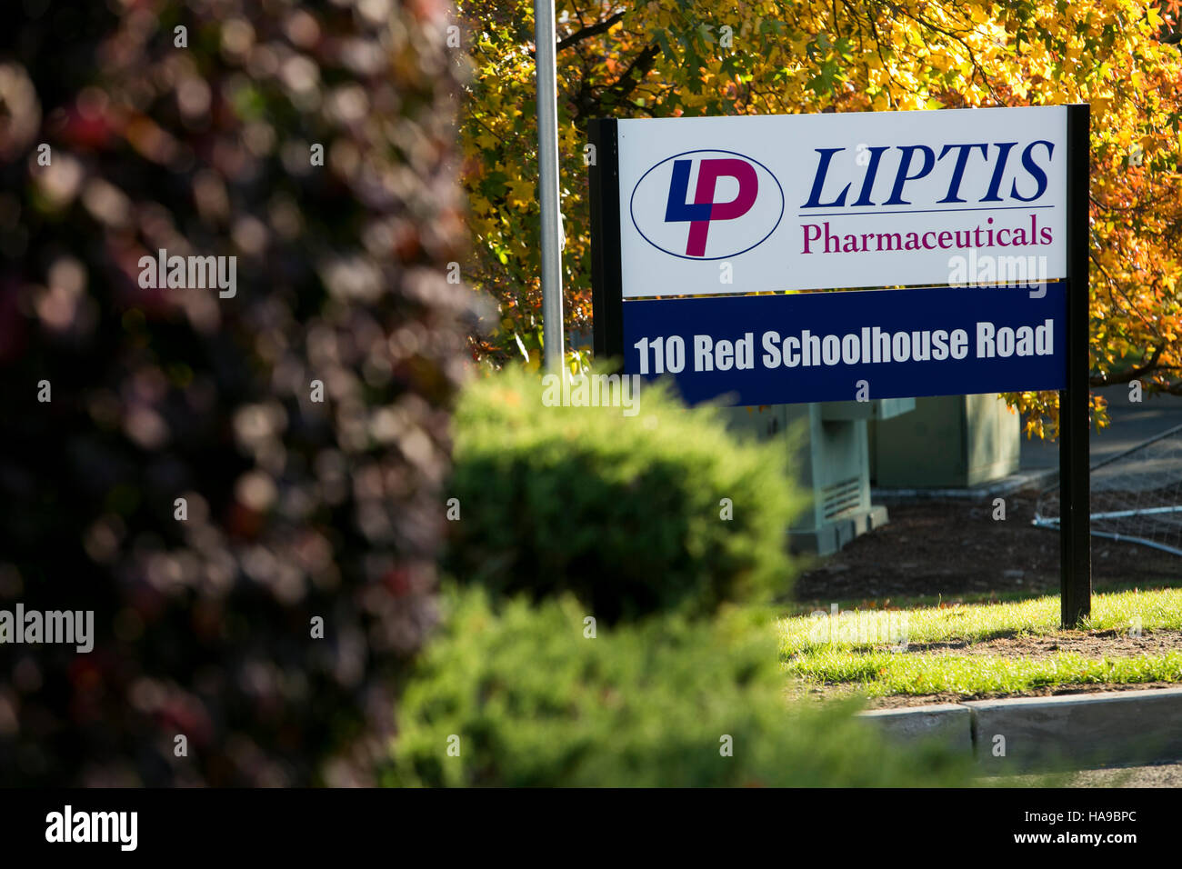 A logo sign outside of a facility occupied by Liptis Pharmaceuticals in ...