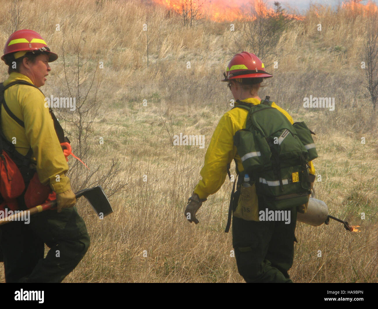 A controlled burn conducted by the U.S. Fish and Wildlife Service in a ...
