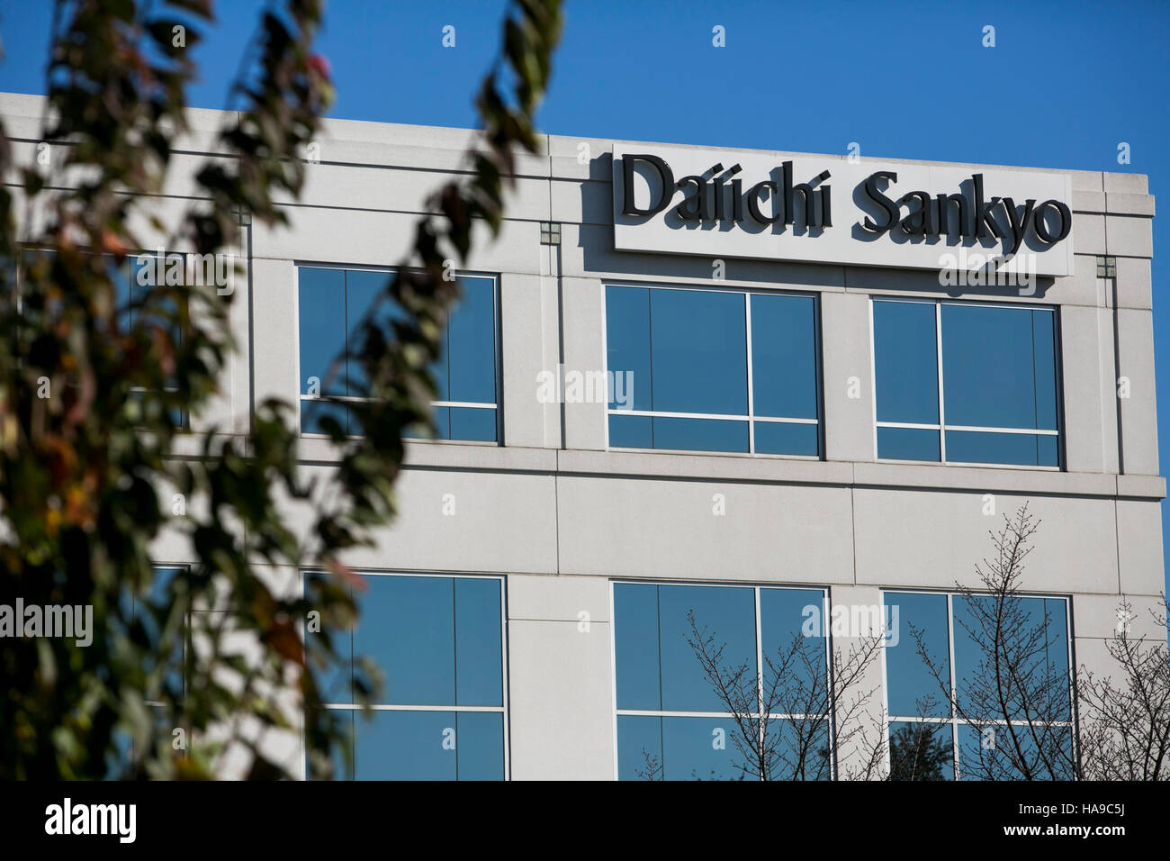 A logo sign outside of a facility occupied by the Daiichi Sankyo ...