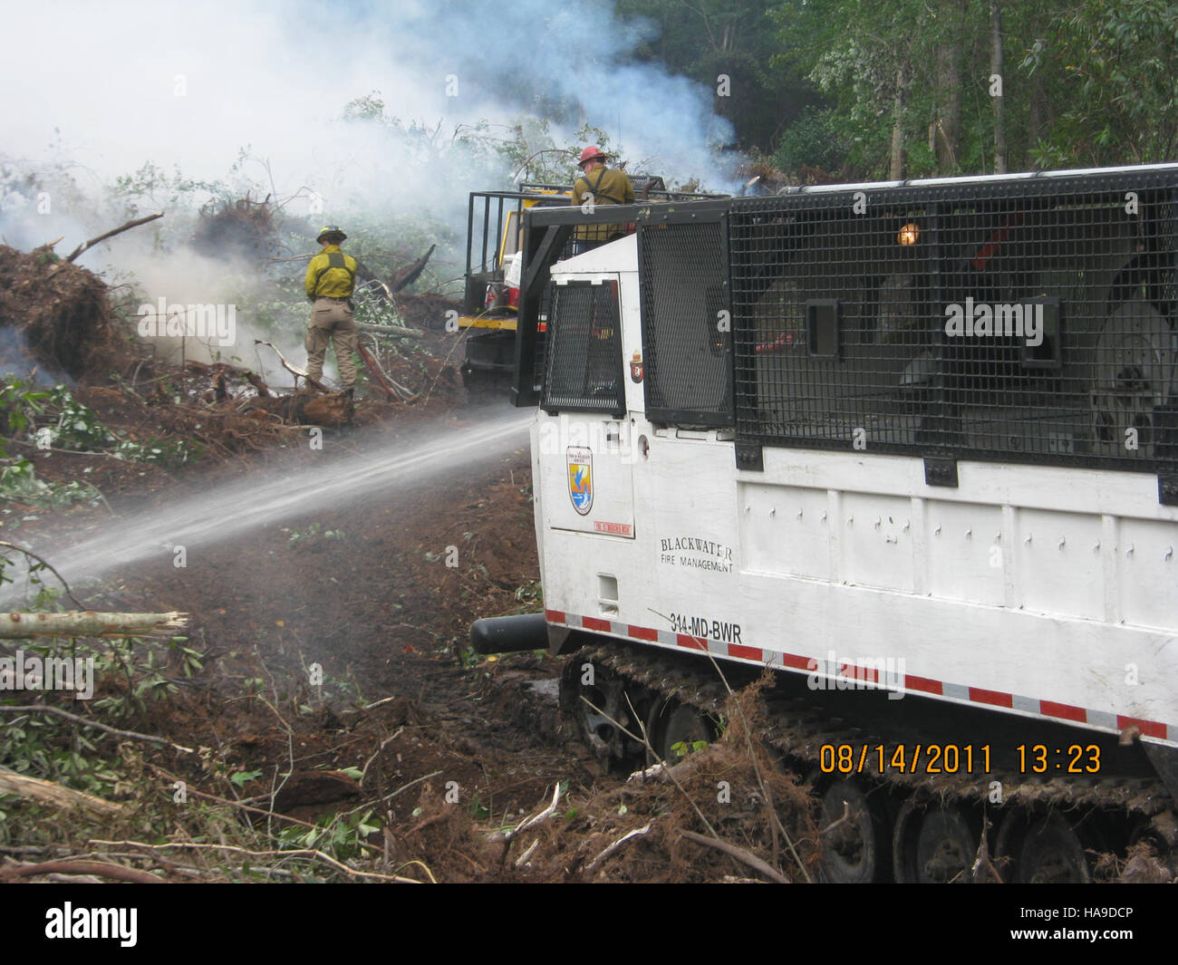 A swamp vehicle is used to navigate and manage wetland areas within a ...