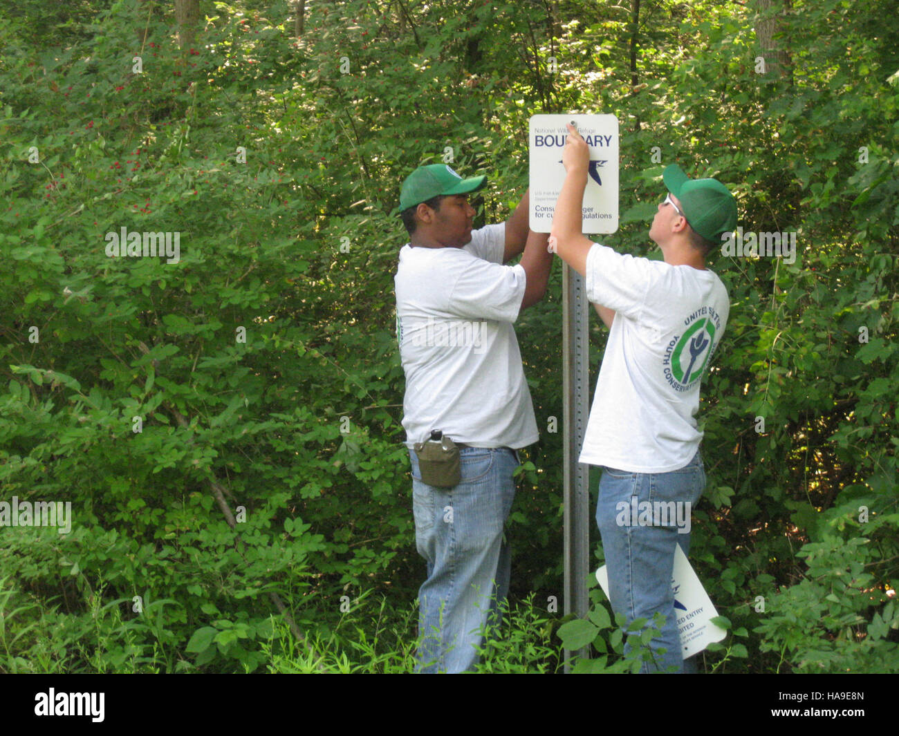 Boundary signs within U.S. National Parks serve to demarcate park ...