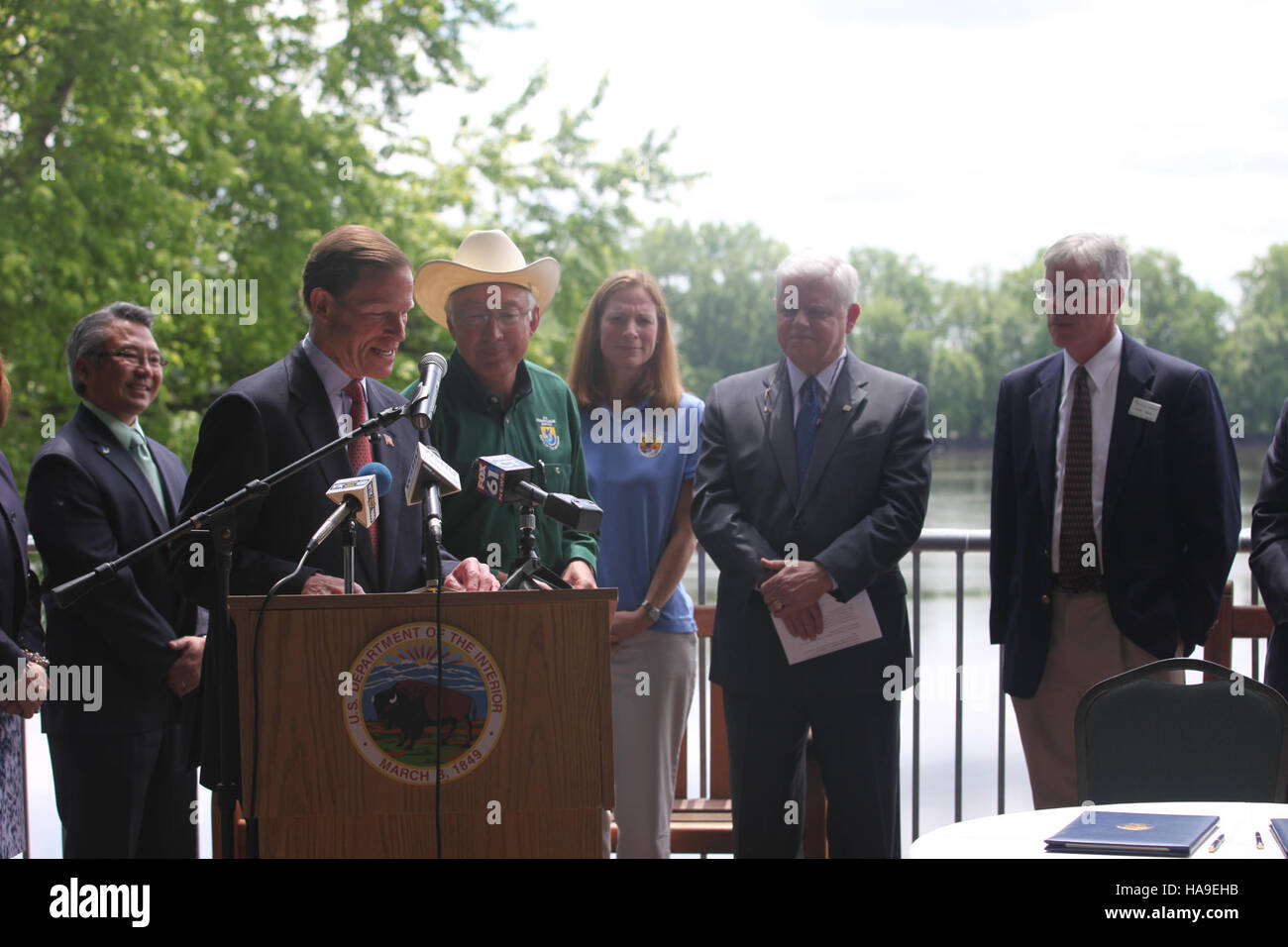Senator Blumenthal and Secretary Salazar attended a national park event ...