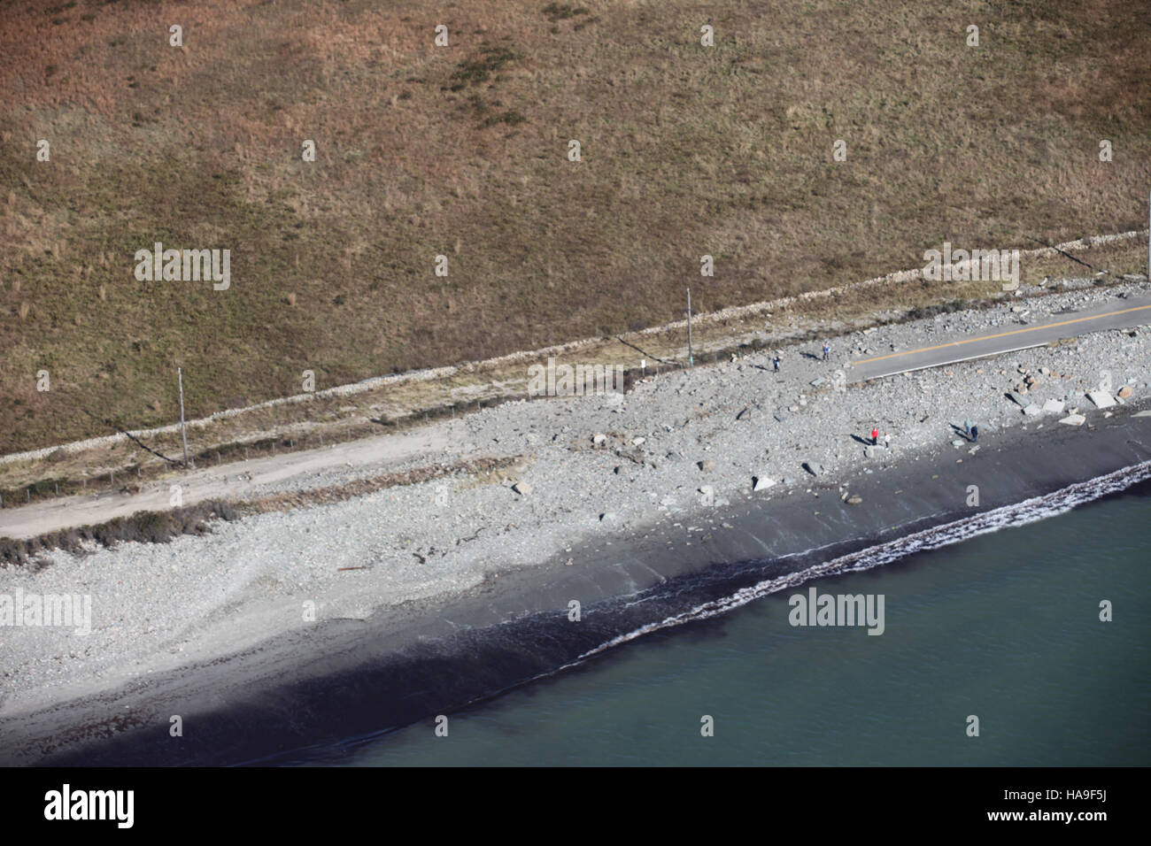 Debris obstructing the entrance road to Sachuest Point National ...