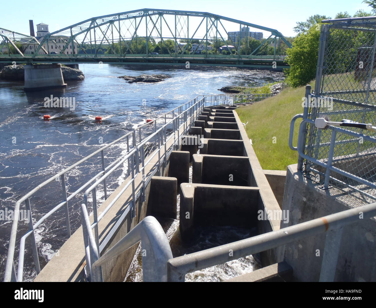 The vertical slot fishway at a national park helps migrating fish ...