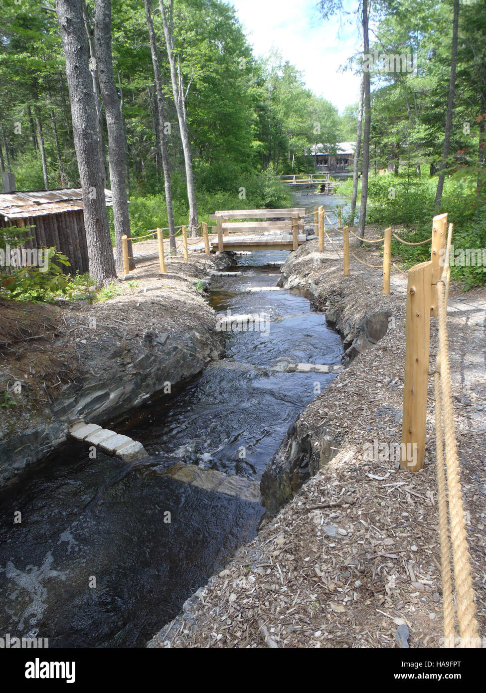 A fish ladder at a park in Maine is designed to help fish navigate ...