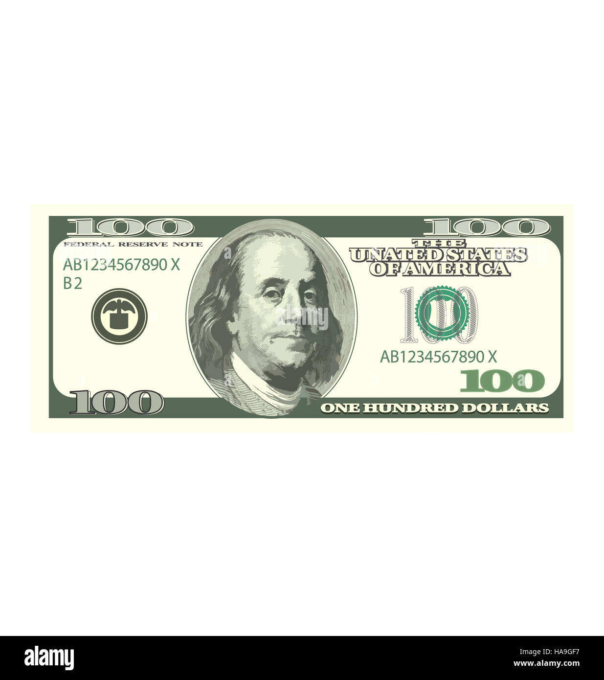 Detailed Dollar Banknote Isolated on White Background Stock Photo - Alamy