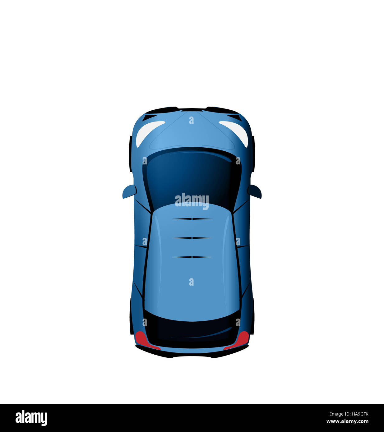 Car view from above, Vehicle Isolated on White Background Stock Photo ...