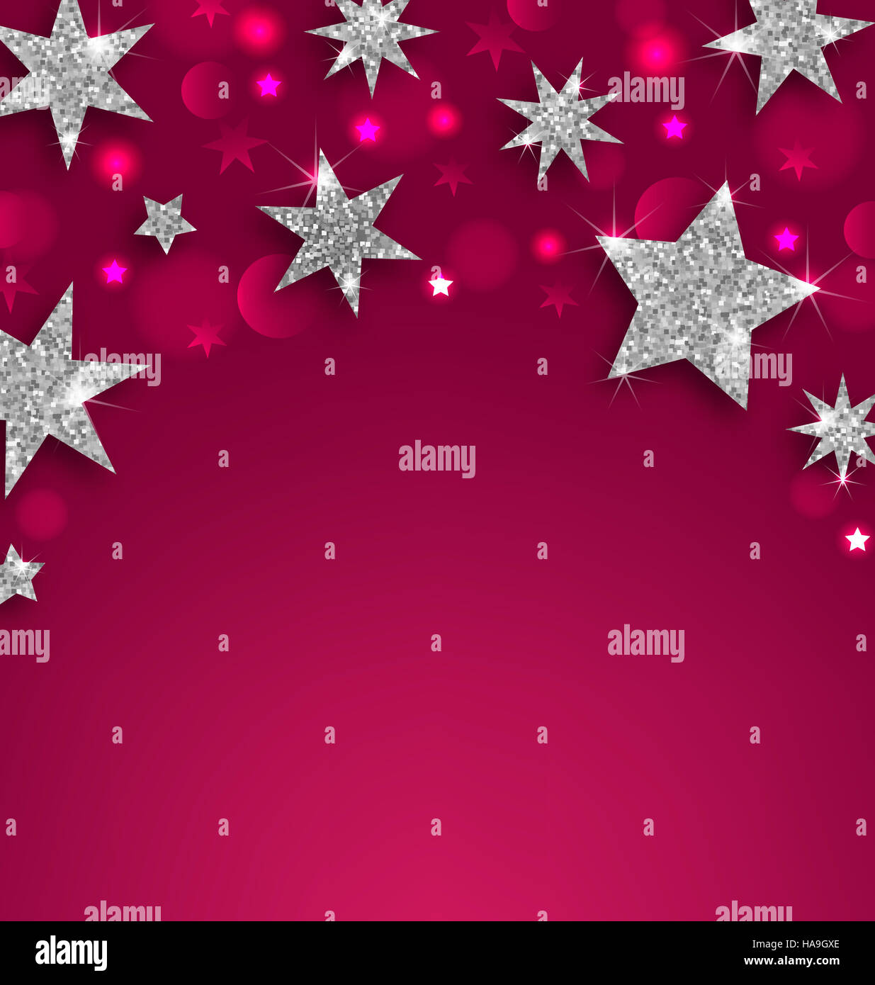 Starry Silver Banner for Happy Holidays Stock Photo - Alamy