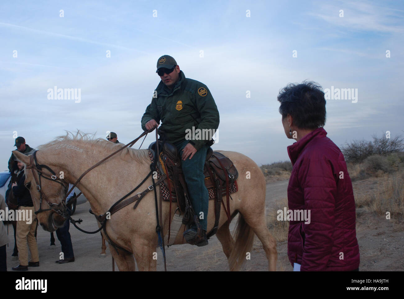 A photo showing the U.S. Secretary of the Interior visiting a national ...