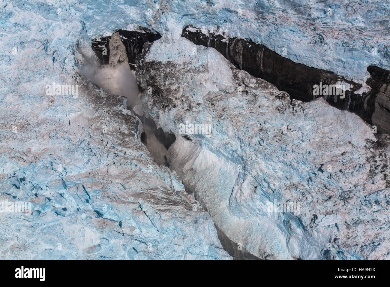Guyot Glacier Falls, located in Alaska's national park, highlights the ...