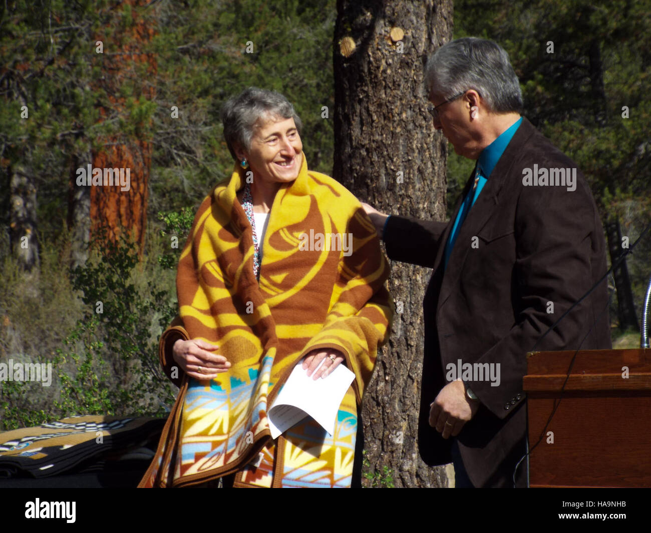 Secretary of the Interior Sally Jewell receives a traditional welcome ...