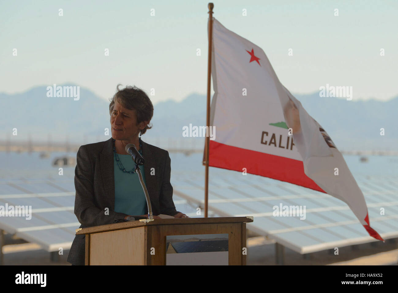 The First Solar Desert Sunlight Solar Farm, located in a national park ...