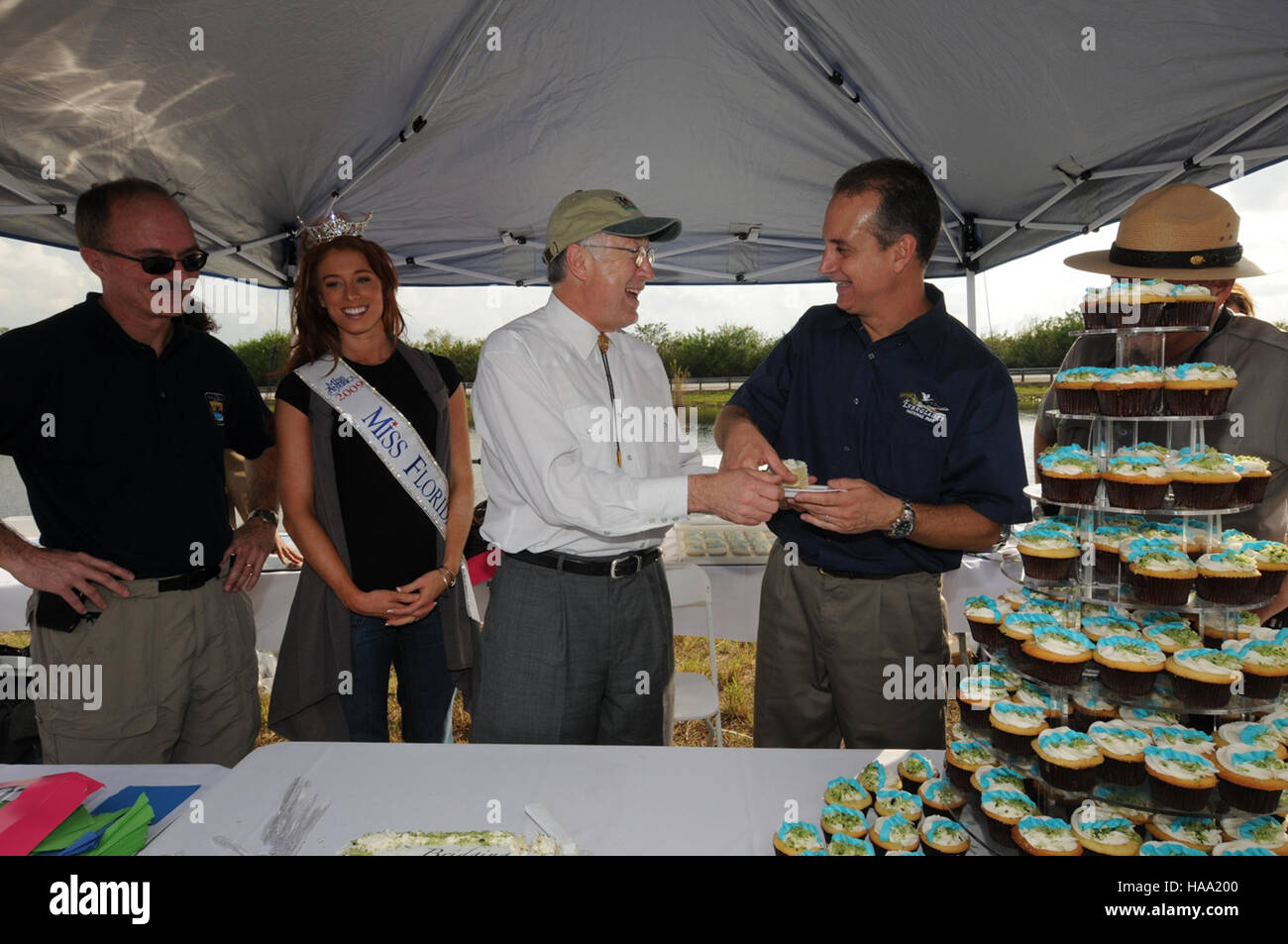 This image captures the groundbreaking ceremony for the Tamiami Trail ...