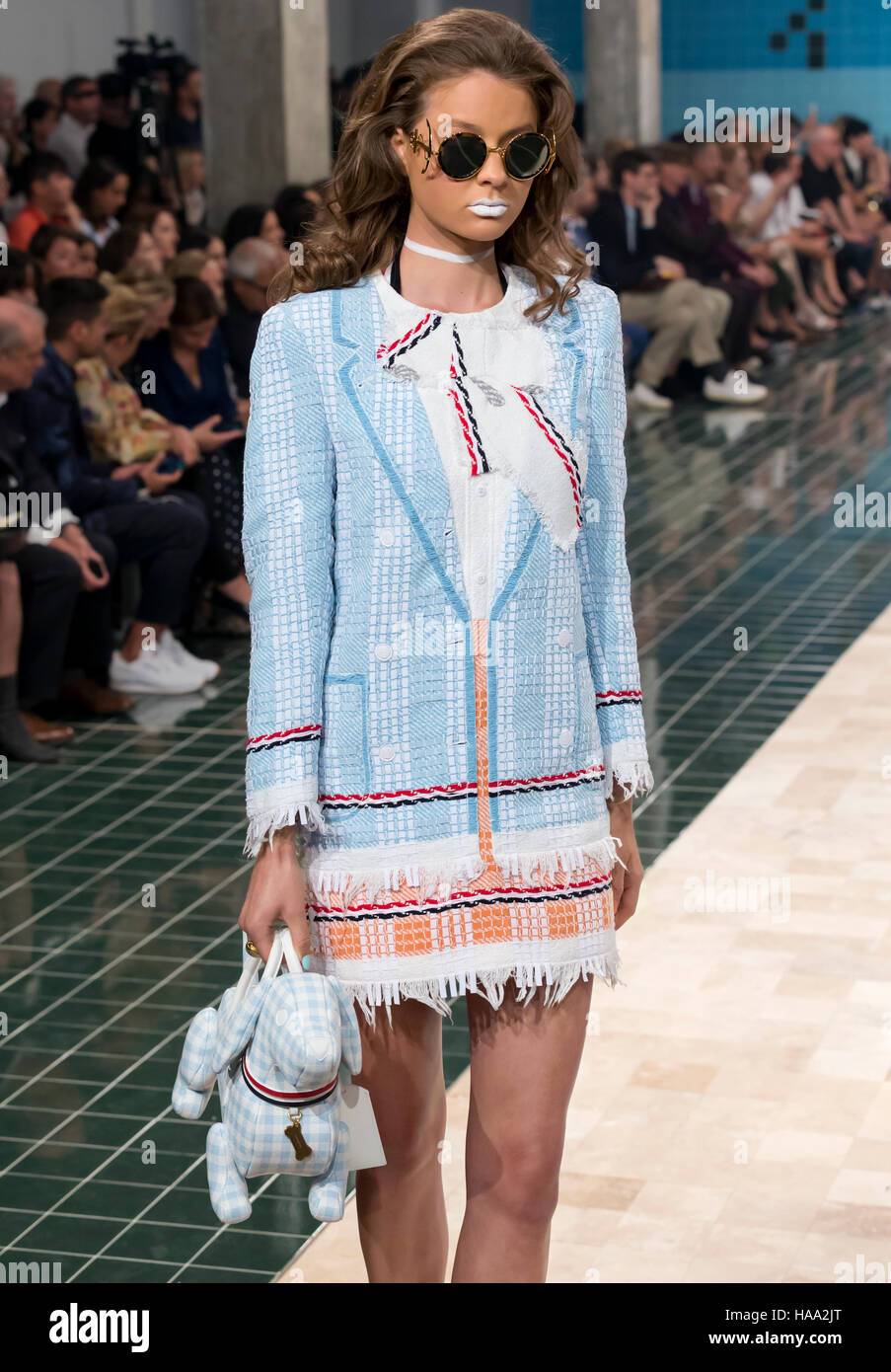NEW YORK, NY - SEPTEMBER12, 2016: Eliza Baker walks the runway at the ...