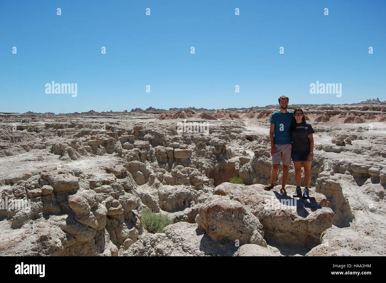 Visitors take in the breathtaking landscapes of Badlands National Park ...
