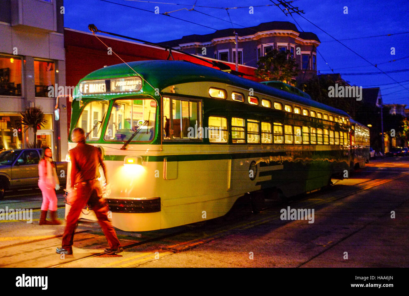 San Francisco street car driver operator Stock Photo - Alamy