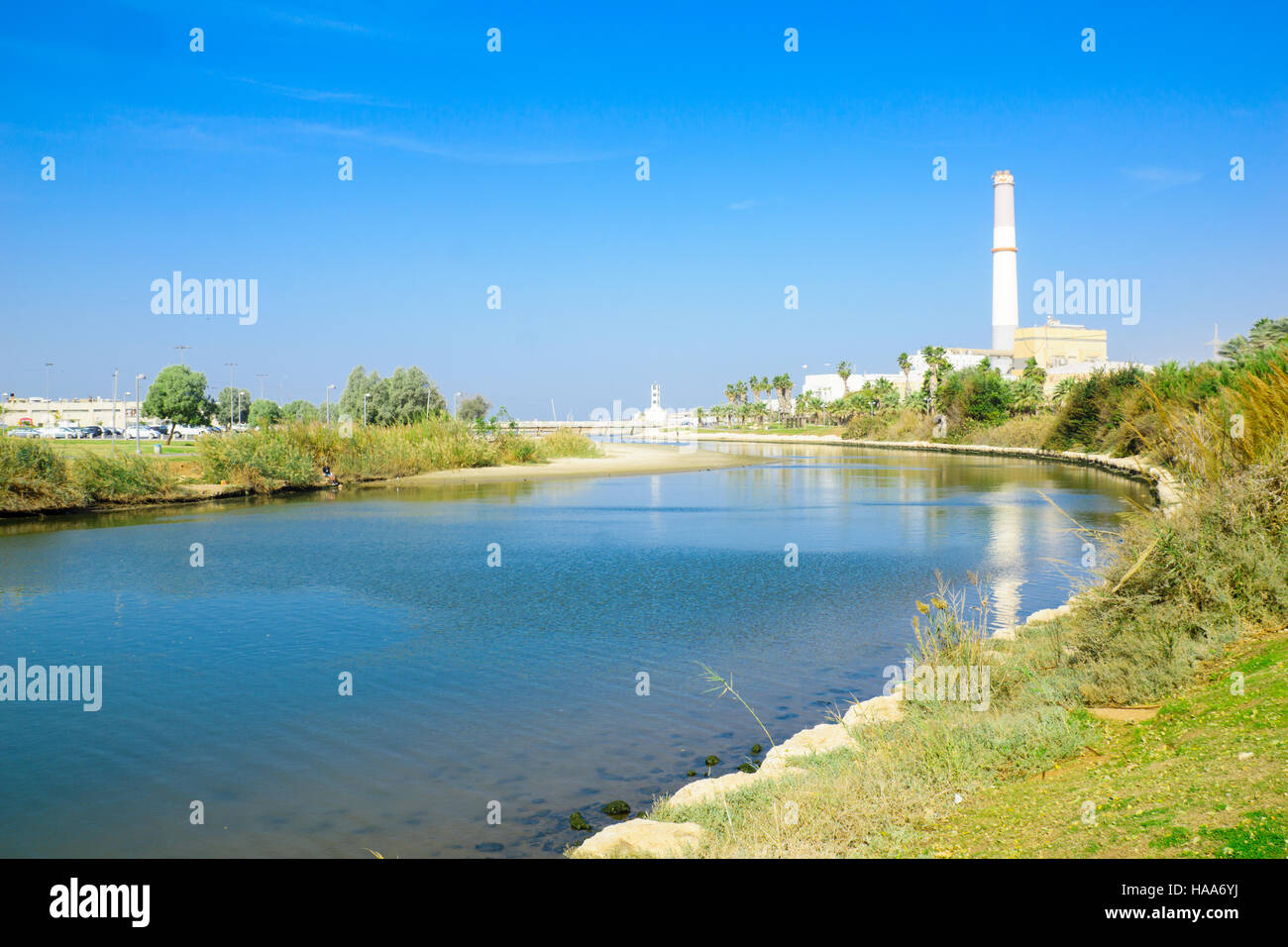 View of the Yarkon stream, Reading Power Station, lighthouse, Wauchope ...