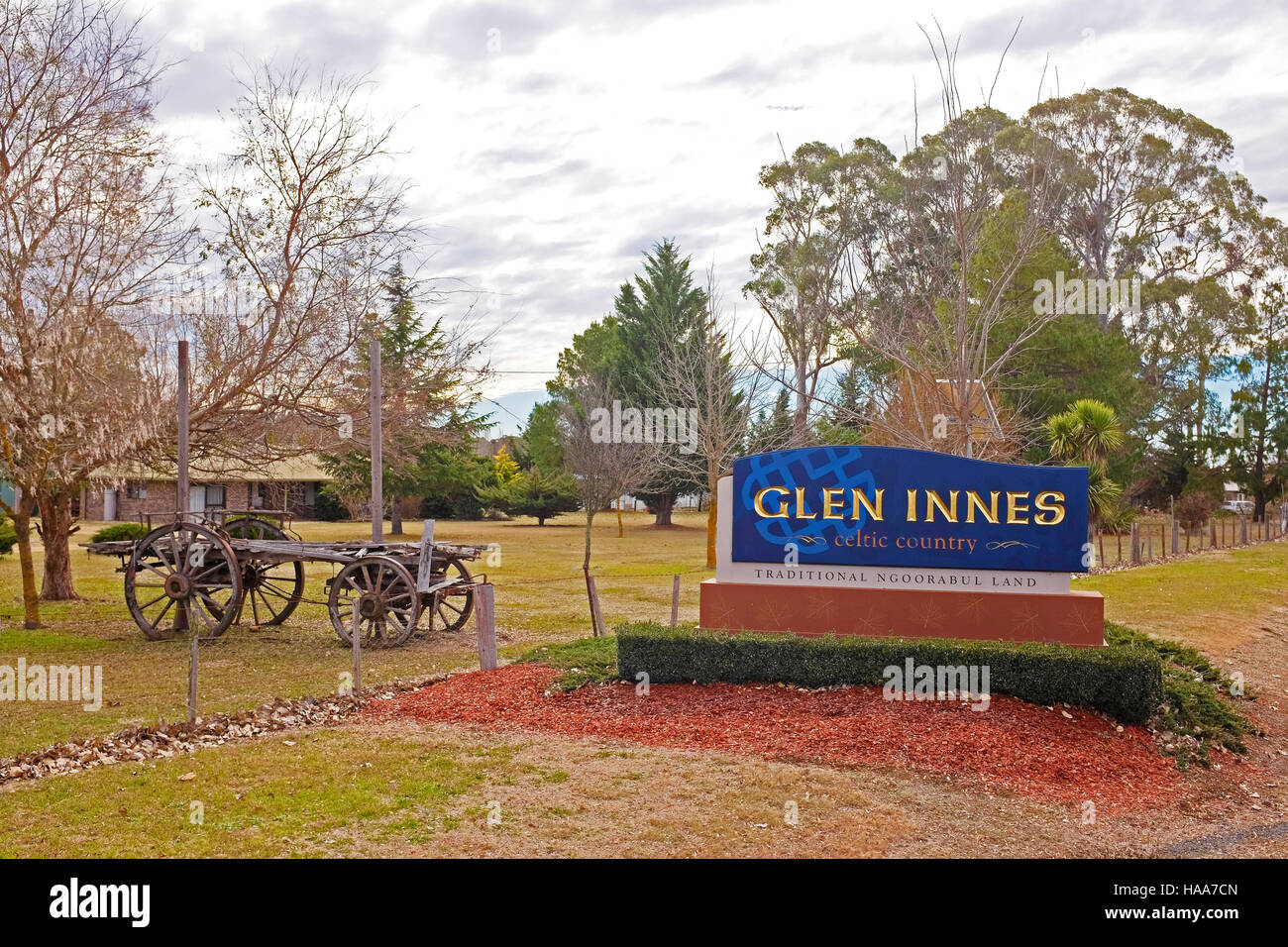 sign at the entrance to Glen Innes in New England in nsw, new south wales, australia Stock Photo ...