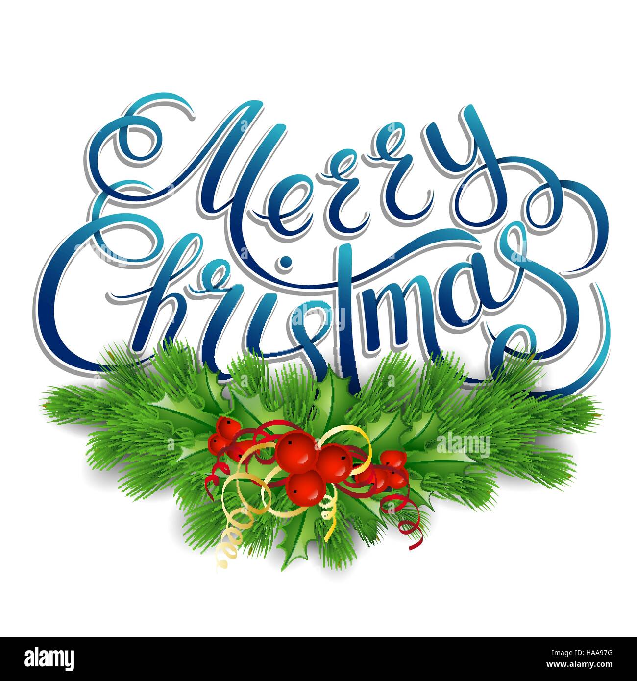 Christmas wreath calligraphy lettering Cut Out Stock Images & Pictures ...