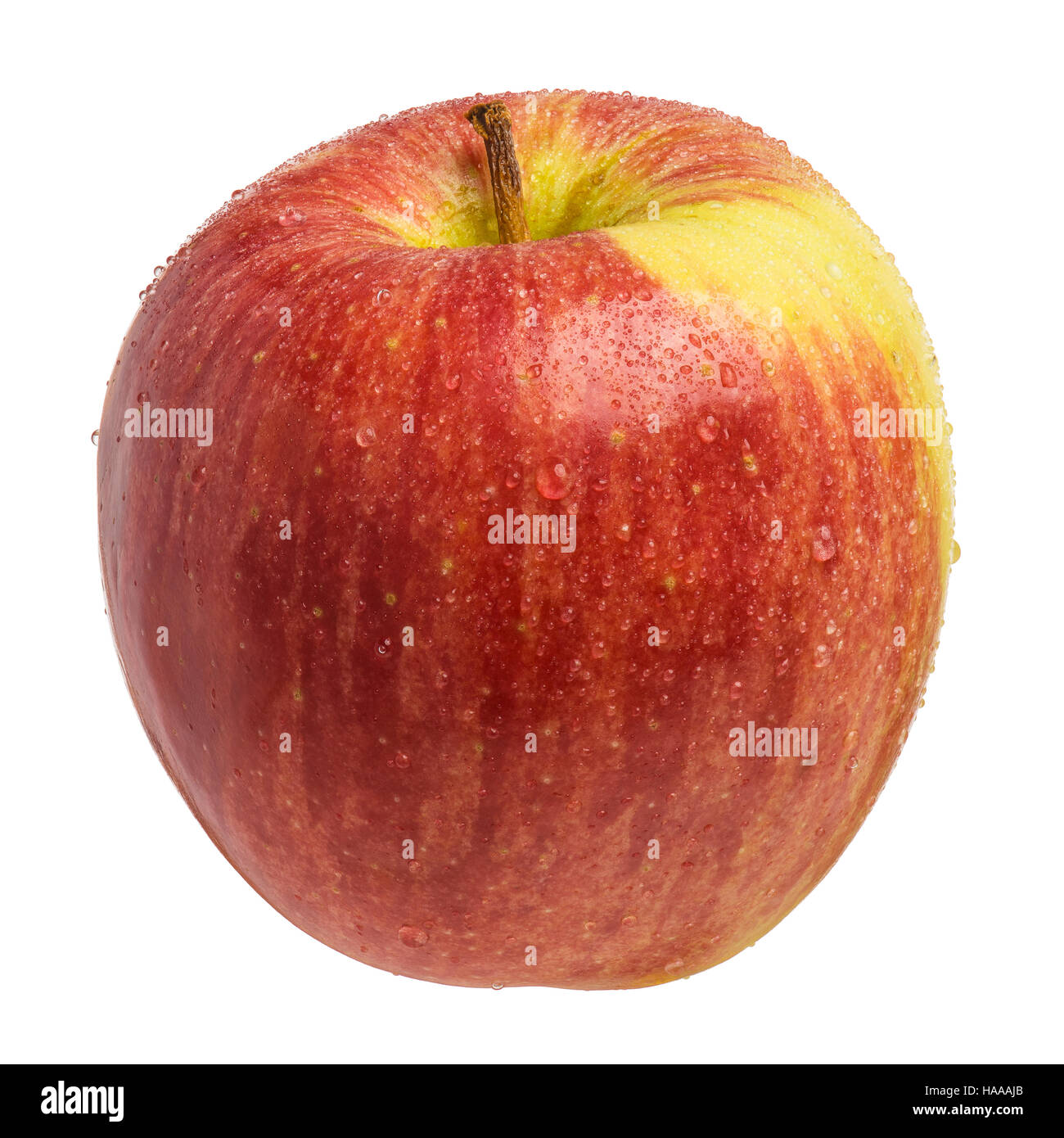 Single fresh wet apple on white Stock Photo - Alamy