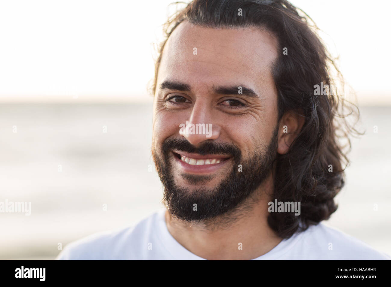 happy smiling man with beard outdoors Stock Photo - Alamy