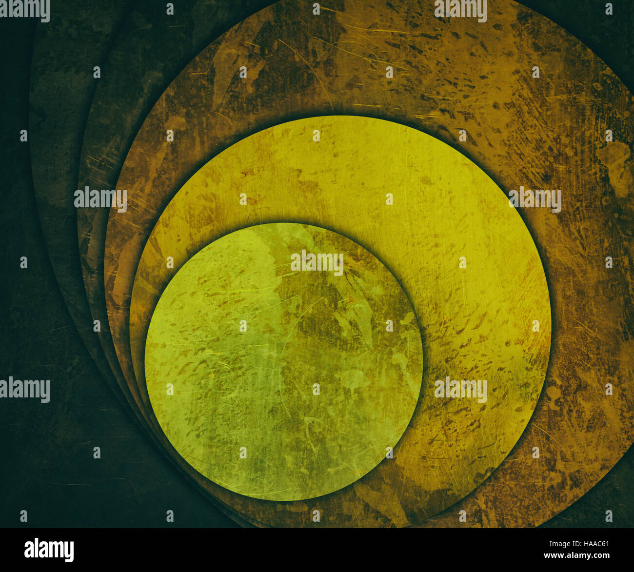 scratched and old round plates background Stock Photo - Alamy