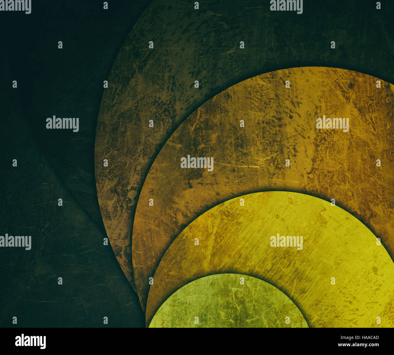 scratched and old round plates background Stock Photo - Alamy